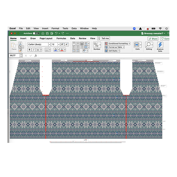 Charting a Fair Isle Sweater Using Excel via Zoom, class 2 of 4 ...